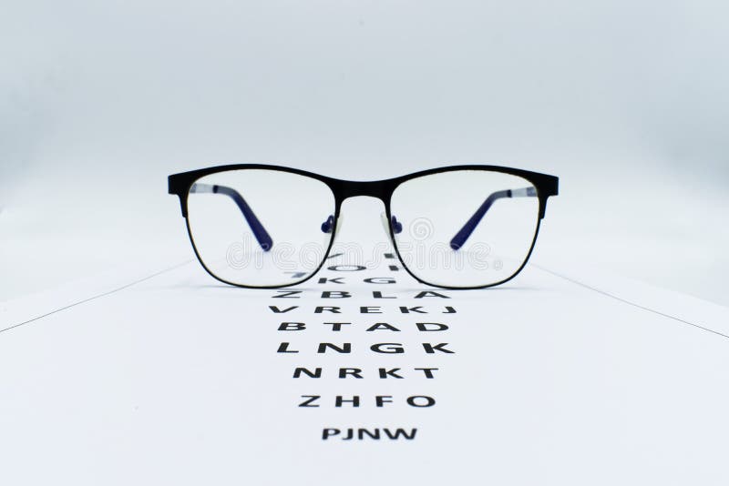 Checking Vision Table with Glasses. Ophthalmologist Accessories ...