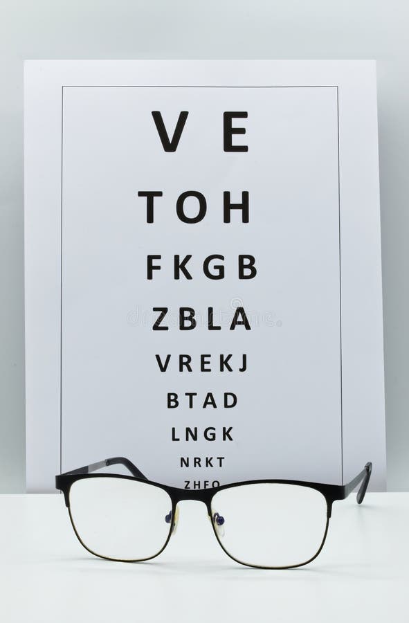 Checking Vision Table with a Pair of Glasses. Ophthalmologist ...