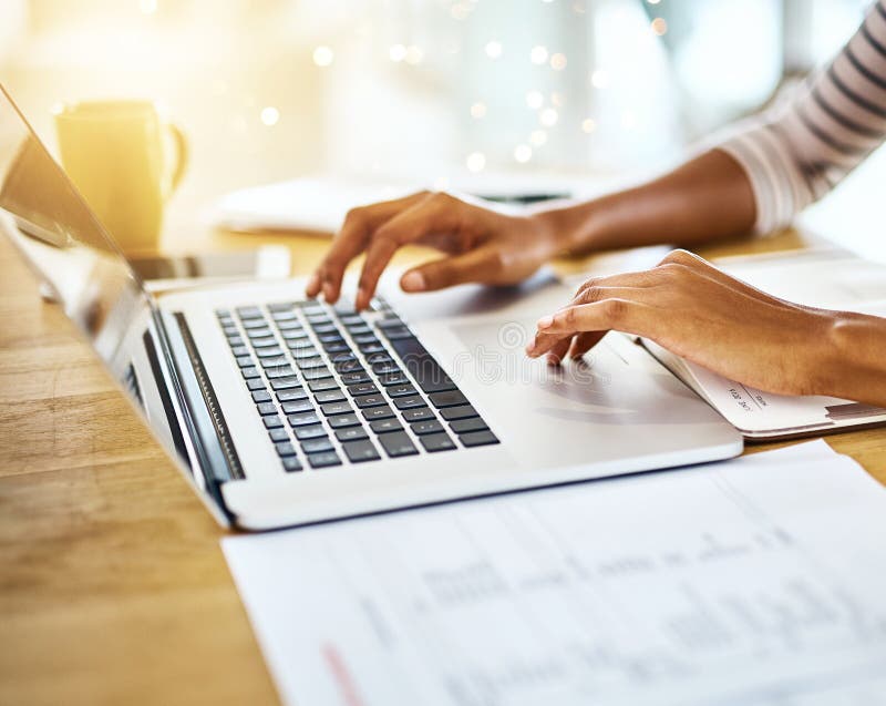 Checking the Web for Inspiration. Shot of a Unrecognizable Persons ...