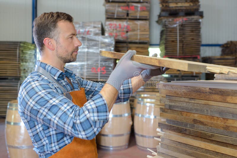 Checking the wood delivery stock image. Image of profession - 123597503