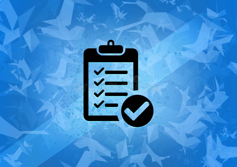 Checklist Aesthetic Abstract Icon on Blue Background Stock Illustration ...