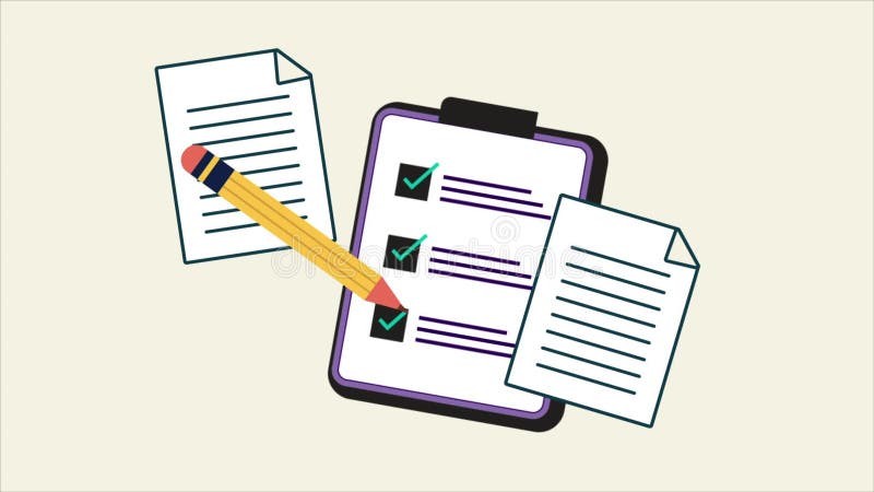 Checklist Animation, Target Animation, Pencil Check on a Paper ...