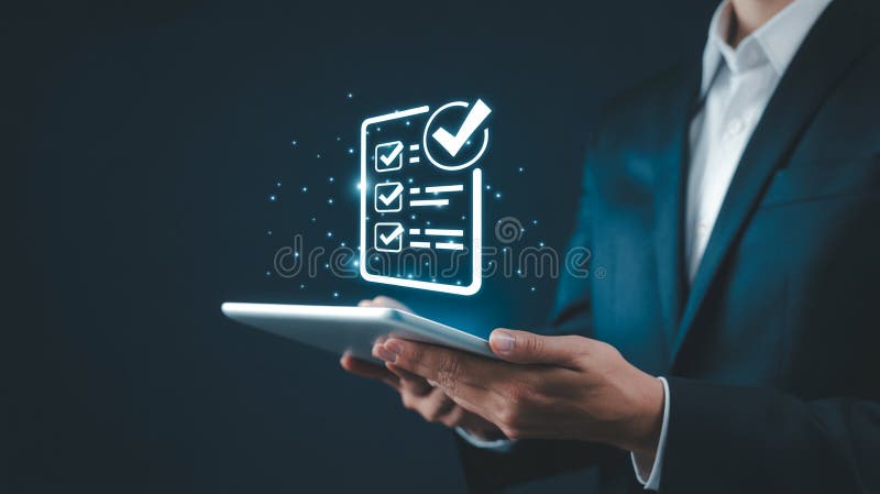 Checklist App on Tablet for Business Tasks and Project Management Efficiency Complete and ...
