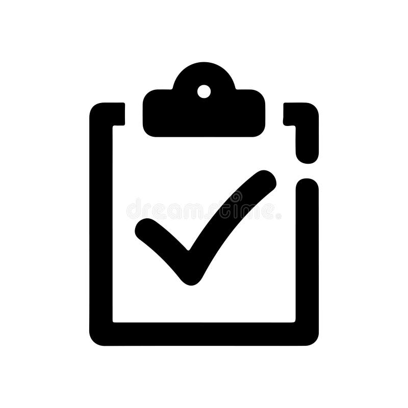 Checklist and Approval Symbol in Clipboard Icon Stock Illustration ...