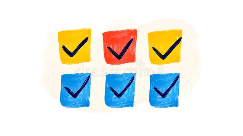 Checklist with Approved Tasks Represented by Check Marks in Colorful ...