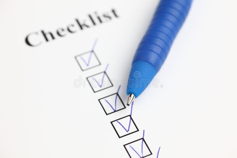 Checklist and Ballpoint Pen Stock Photo - Image of shot, document: 45079426