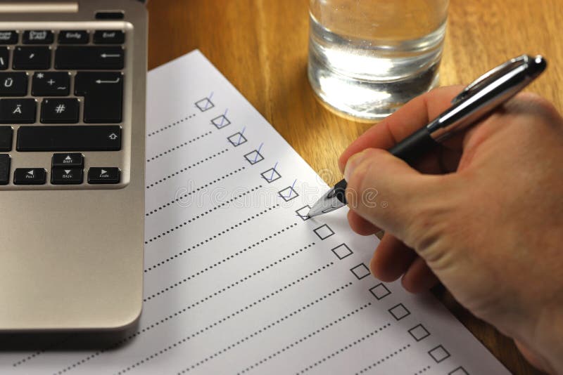 Completed checklist stock image. Image of inspection - 65741359