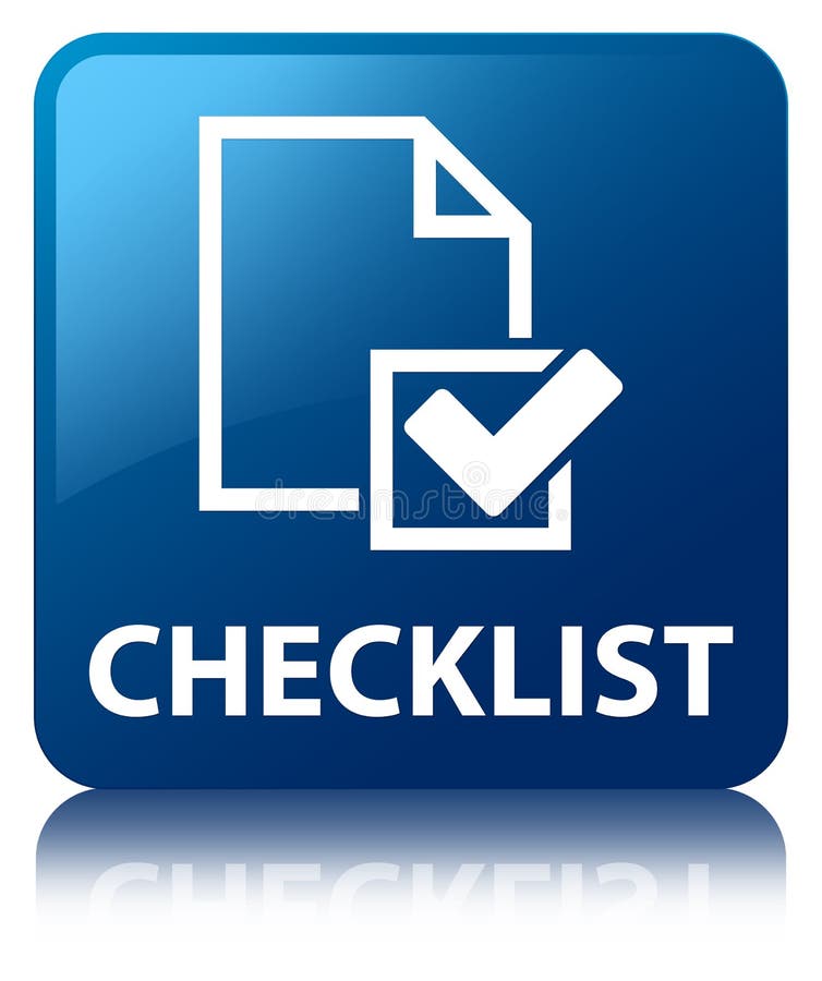 Checklist Blue Square Button Stock Illustration - Illustration of icon ...