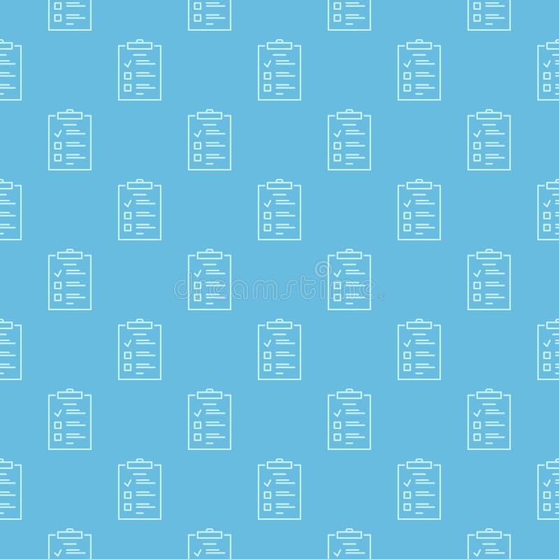 Checklist Blue Vector Linear Seamless Pattern or Background Stock ...