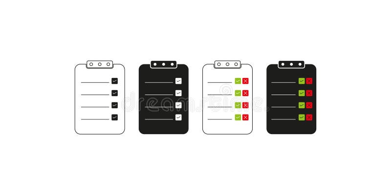 Checklist Board Icon Outline Right or Wrong Style Stock Vector ...