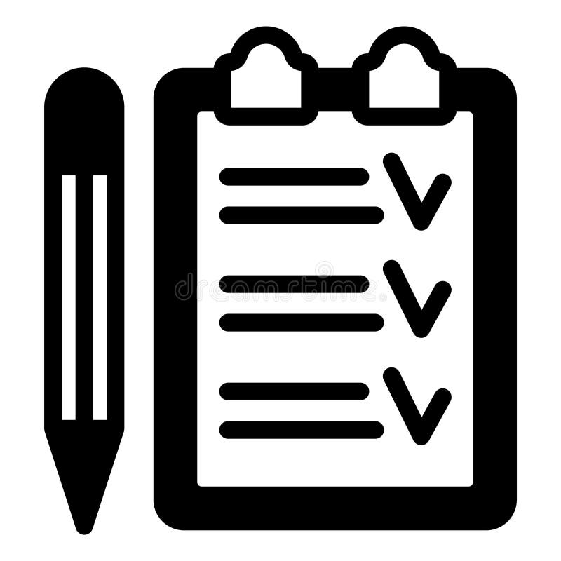 Checklist Board with Pen Solid Icon, Repair Service Concept. Vector Graphics Stock Illustration ...