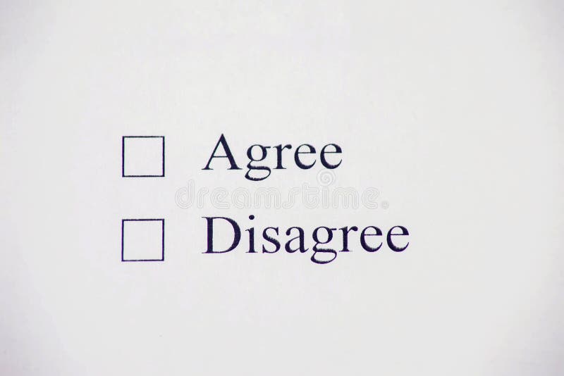 Checklist Box - Agree and Disagree. Check Form Concept Stock Image ...