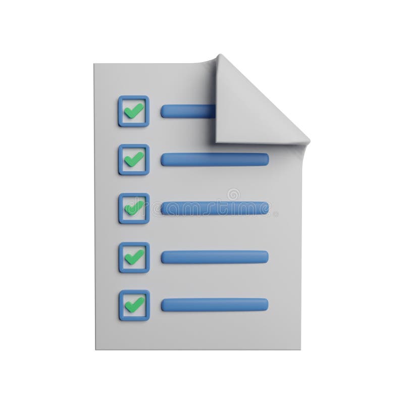 Checklist Box 3d Rendering Icon Illustration Stock Illustration ...
