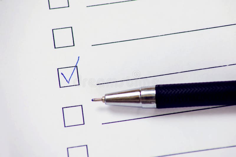Paper with check boxes stock photo. Image of checklist - 32075640