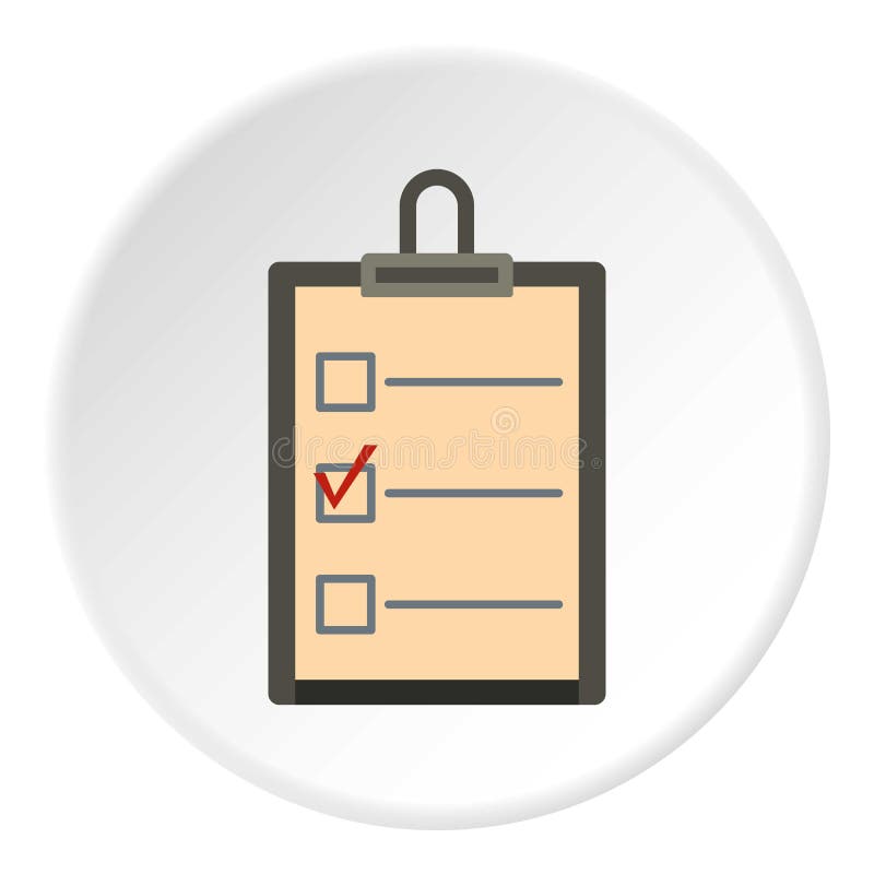 Checklist with Box and Red Mark Icon Circle Stock Vector - Illustration ...