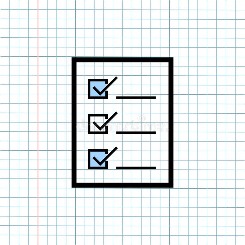 Checklist Box Symbol Icon on Paper Note Background, Media Icon for ...