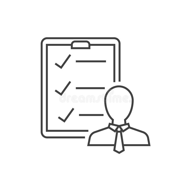 Checklist and Businessman Icon on White Background Stock Vector ...
