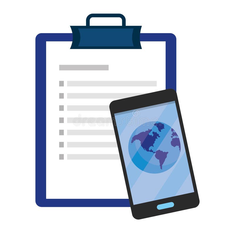 Checklist and cellphone stock vector. Illustration of list - 147634710