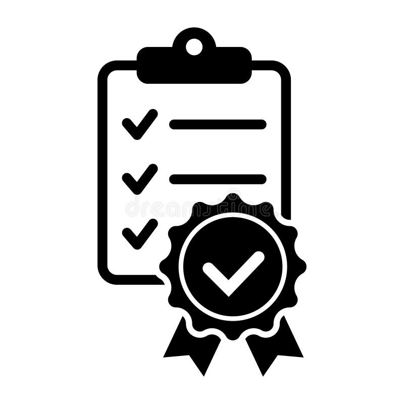 Checklist with Certificate Icon. Premium Quality Symbol. Achievement ...