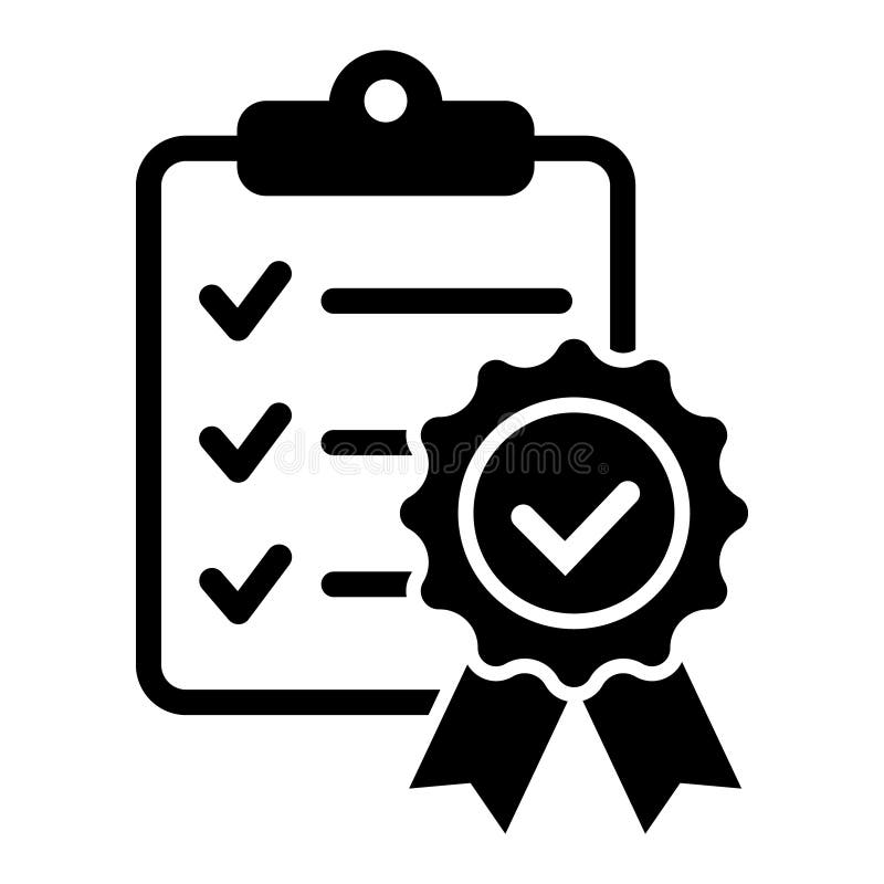 Checklist with Certificate Icon. Premium Quality Symbol. Achievement ...