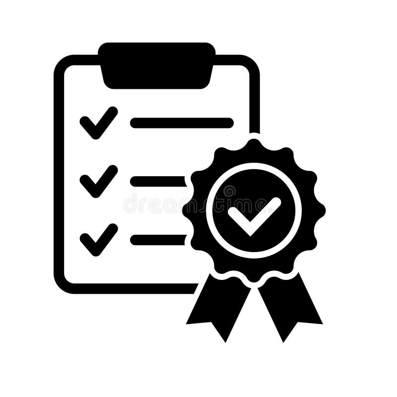 Checklist with Certificate Icon. Premium Quality Symbol. Achievement ...