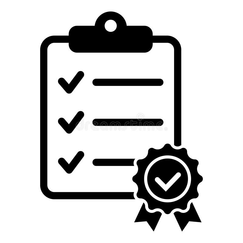 Checklist with Certificate Icon. Premium Quality Symbol. Achievement ...