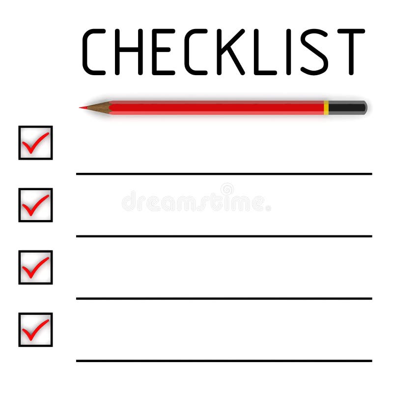 Checklist with Pencil Checking Off Tasks Stock Illustration ...