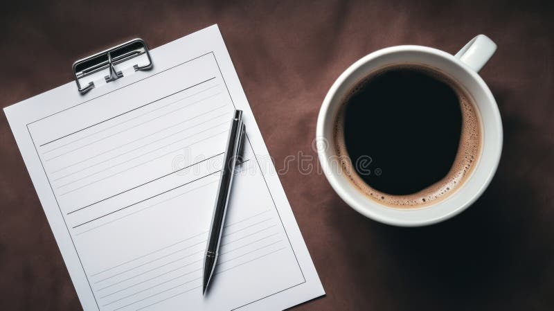 A Checklist with Checkboxes and a Cup of Coffee Stock Illustration ...