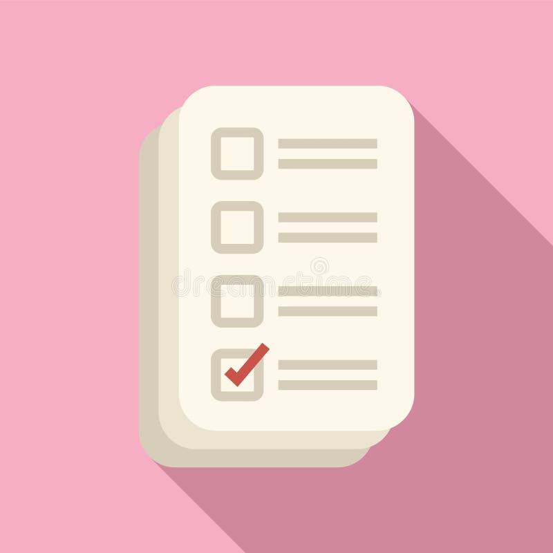 Checklist with Checked Box for Showing Completing Tasks in Flat Style ...