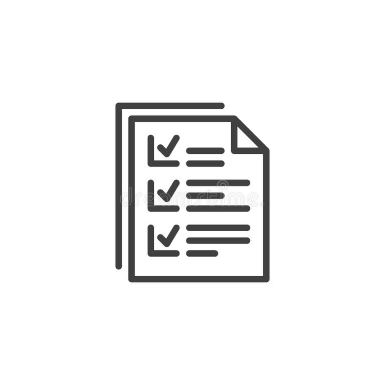 Checklist with Checkmarks Line Icon Stock Illustration - Illustration of check, line: 375333400