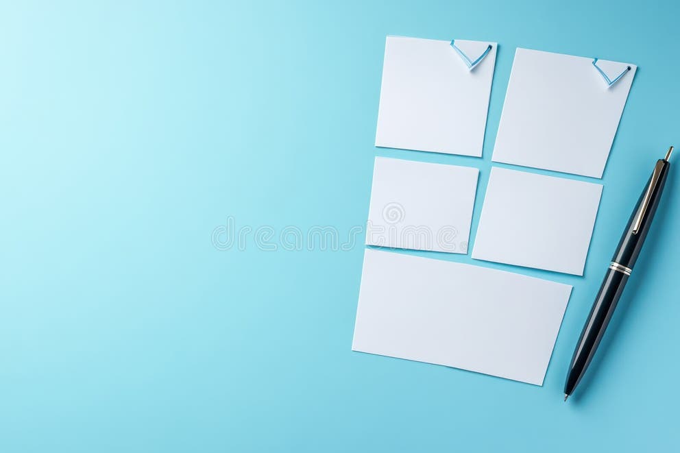 Checklist with Checkmarks and Notes on Blue Background Stock Photo ...