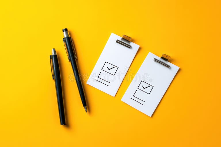 Checklist with Checkmarks and Notes on Blue Background Stock Image ...