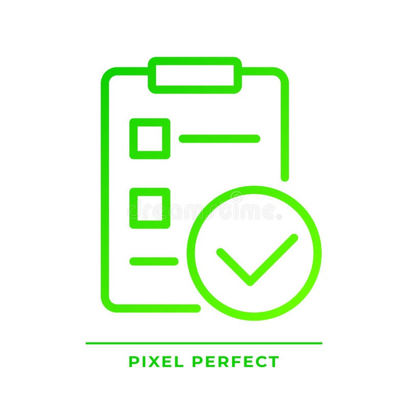 Two Checkmarks Pixel Perfect Gradient Linear Ui Icon Stock Vector ...