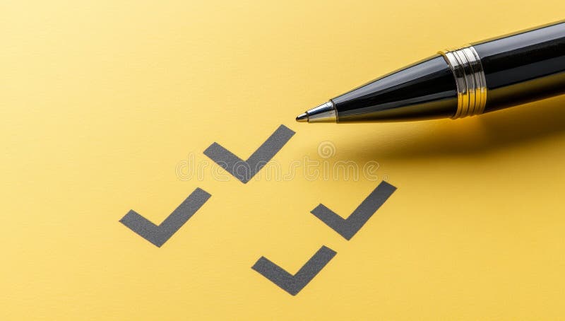 A Checklist with Checkmarks on a Yellow Background, Illustrating the ...