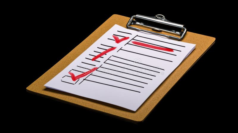 Checklist on Clipboard. AI Generated Stock Illustration - Illustration ...
