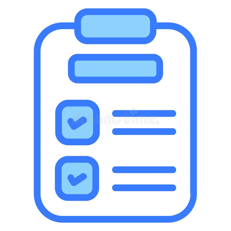 Checklist, Clipboard Blue Out Line Vector Design Stock Vector ...