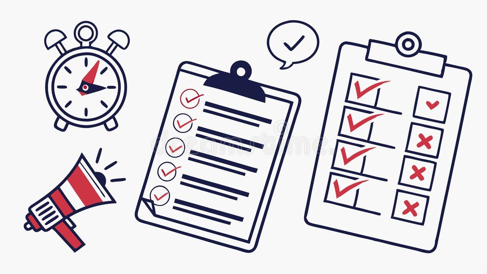 Checklist Clipboard Check Boxes and Task Management and To Do List and ...