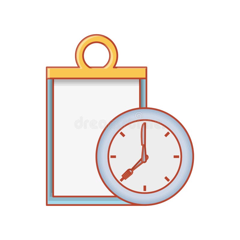 Checklist Clipboard with Clock Time Stock Illustration - Illustration ...