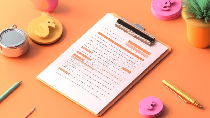 Checklist on Clipboard with Colorful Decor a Checklist on a Clipboard ...