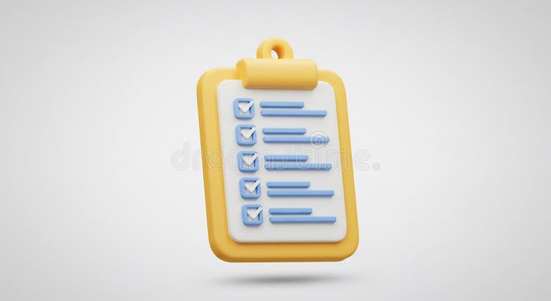 Checklist Clipboard with Completed Tasks or Survey Stock Illustration ...