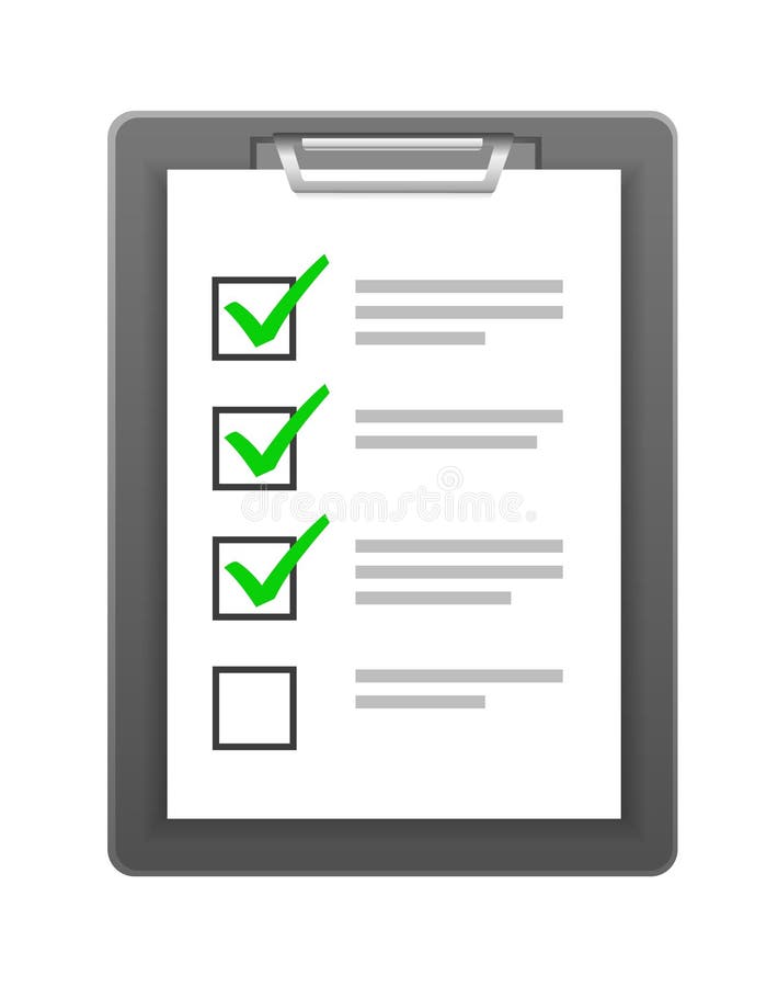 Checklist on clipboard stock vector. Illustration of document - 30282544 Checklist on clipboard stock vector. Illustration of document - 30282544