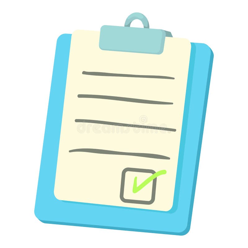 Checklist on a Clipboard Icon, Cartoon Style Stock Vector ...