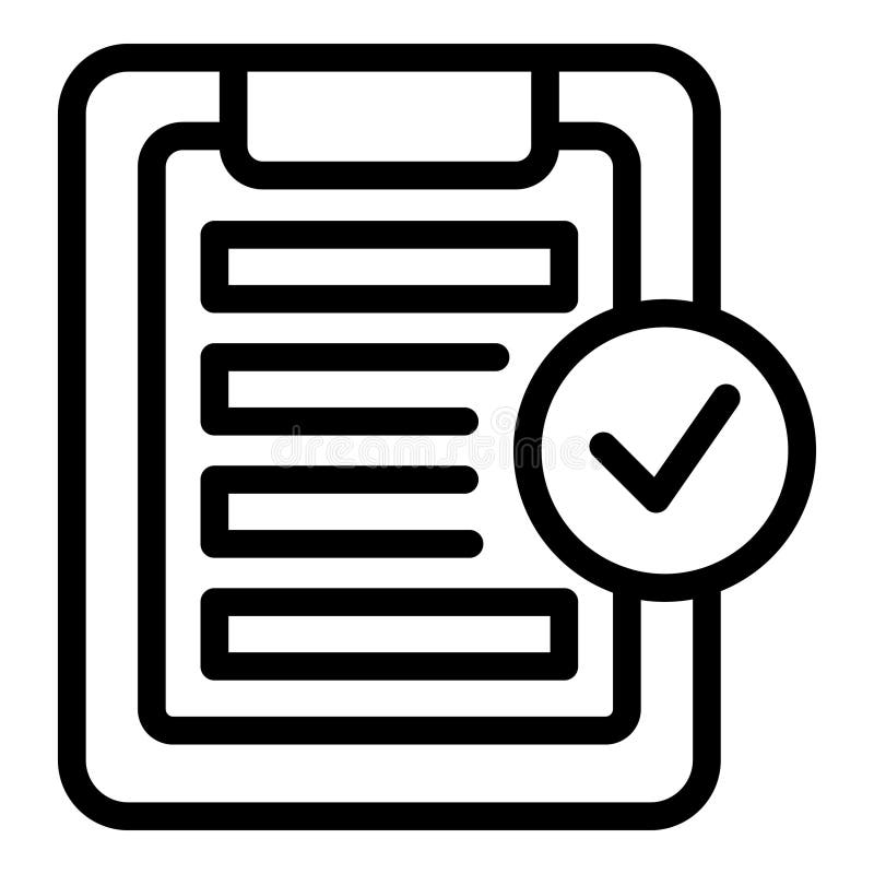 Checklist Clipboard Icon with Check Mark Stock Vector - Illustration of ...