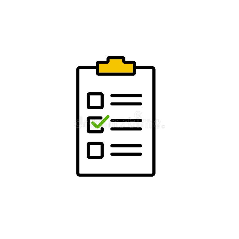 Checklist Clipboard Icon with Checkboxes and a Green Check Mark Stock ...