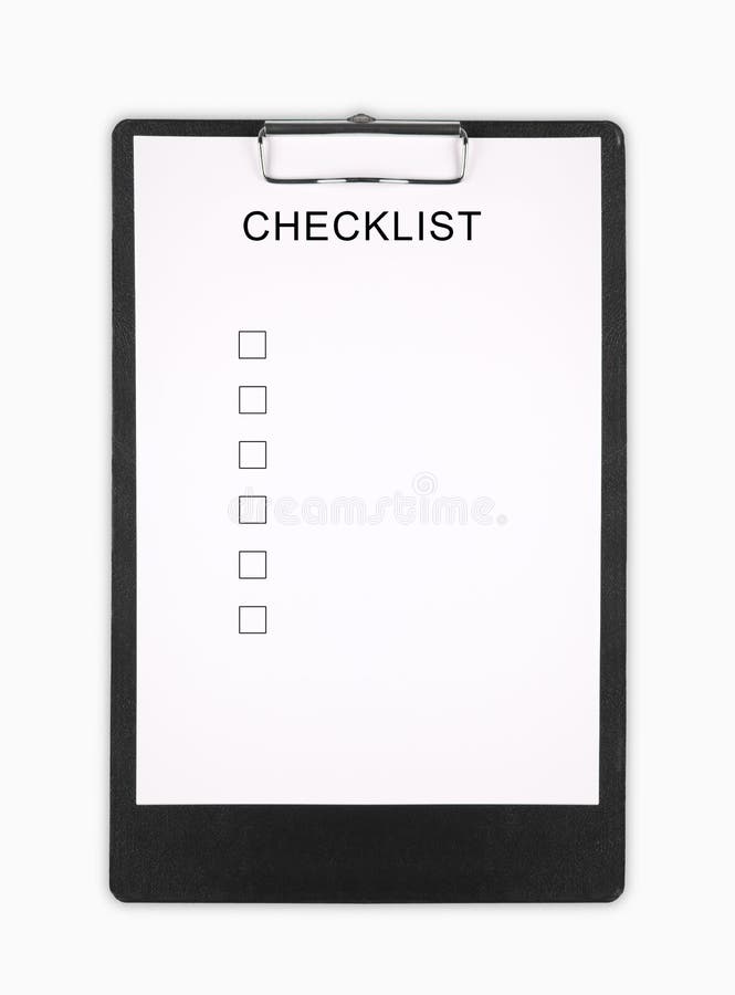 Checklist stock image. Image of note, page, business - 70435787