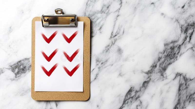 Checklist Clipboard, Marble Background, Tasks Complete, Planning Stock ...