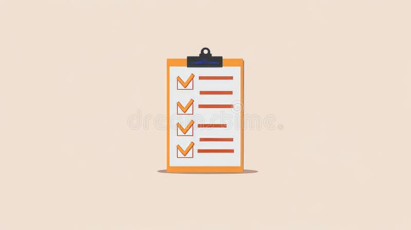 Checklist on Clipboard an Orange and White Design for Task Management ...