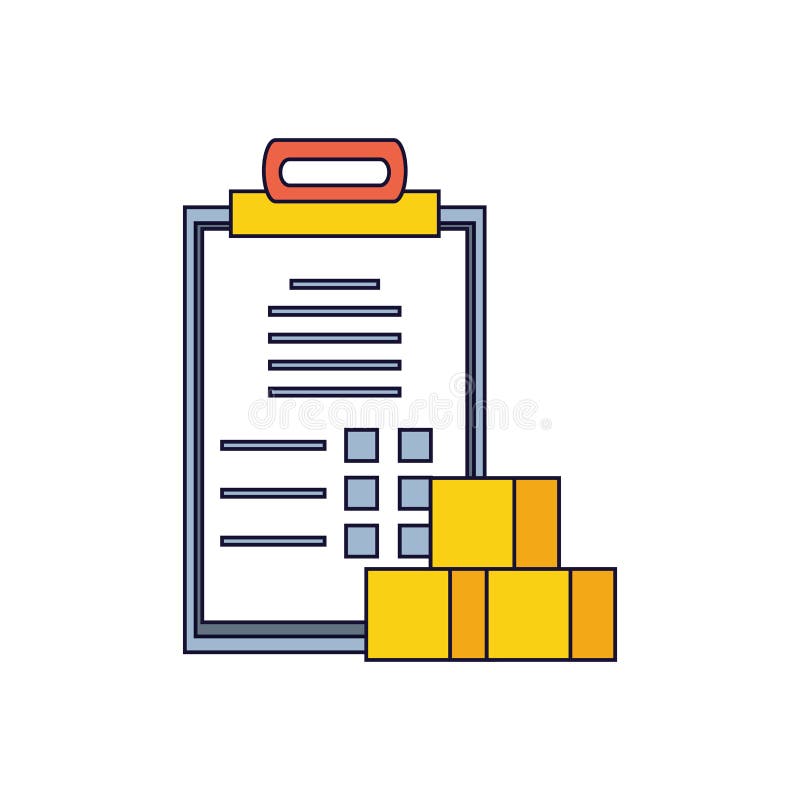 Checklist Clipboard Order with Boxes Stock Illustration - Illustration ...
