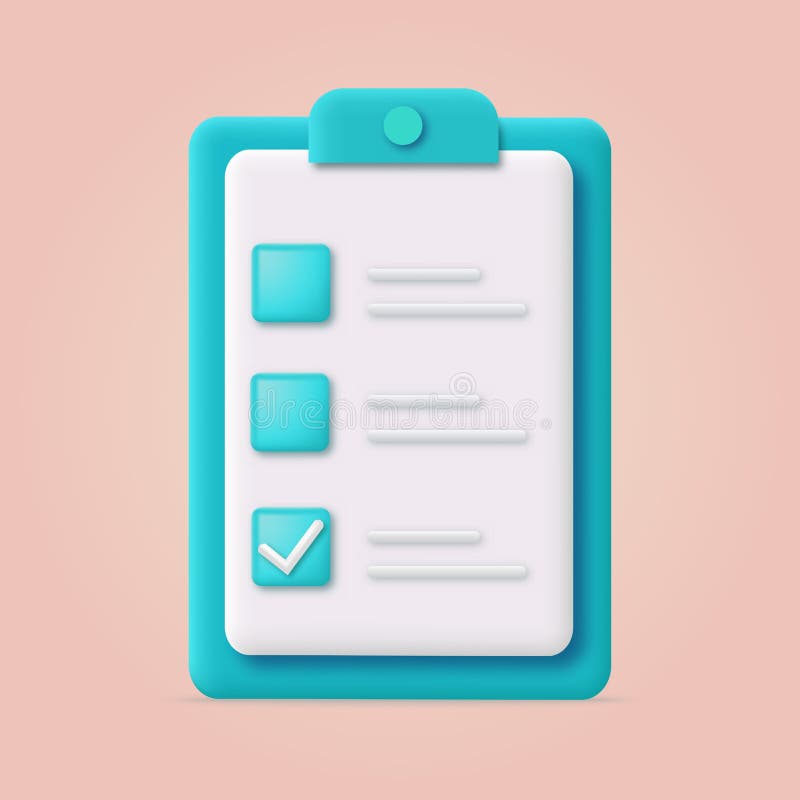 Checklist on a Clipboard Paper. Vector Stock Vector - Illustration of ...
