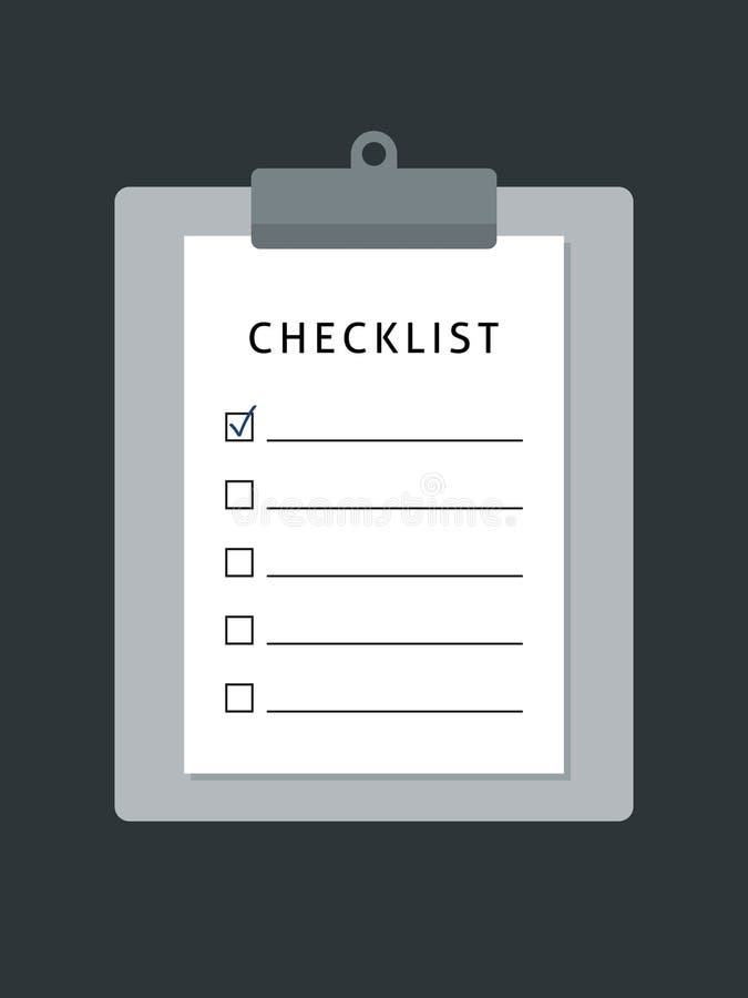 Checklist Clipboard Plan Vector Template Stock Illustration ...